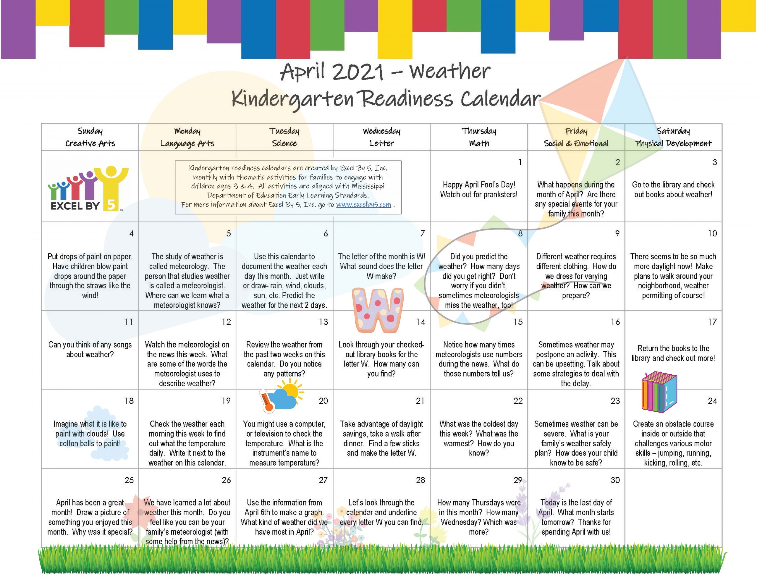 April Readiness Calendar 2021 - Families as Allies