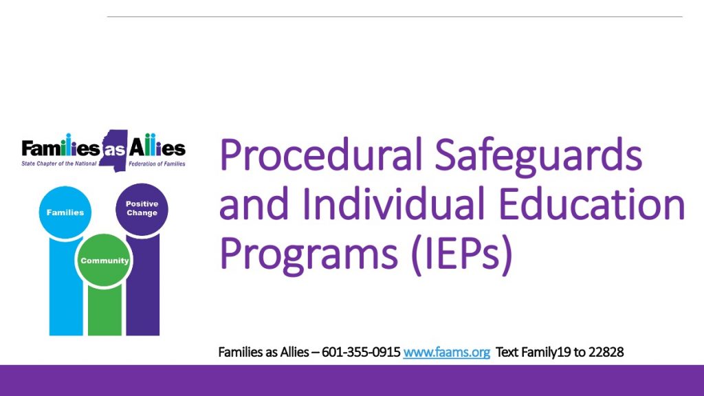 Webinar: Procedural Safeguards and Individual Education Programs (IEPs)
