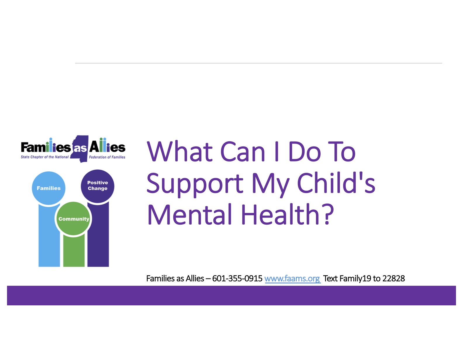 What Can I Do To Support My Child's Mental Health? - Families as Allies