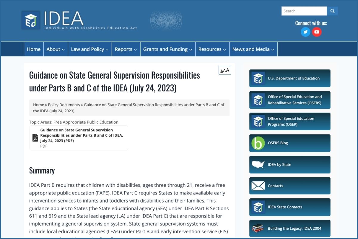 Ed Dept Strengthens Guidance Supporting Students with Disabilities