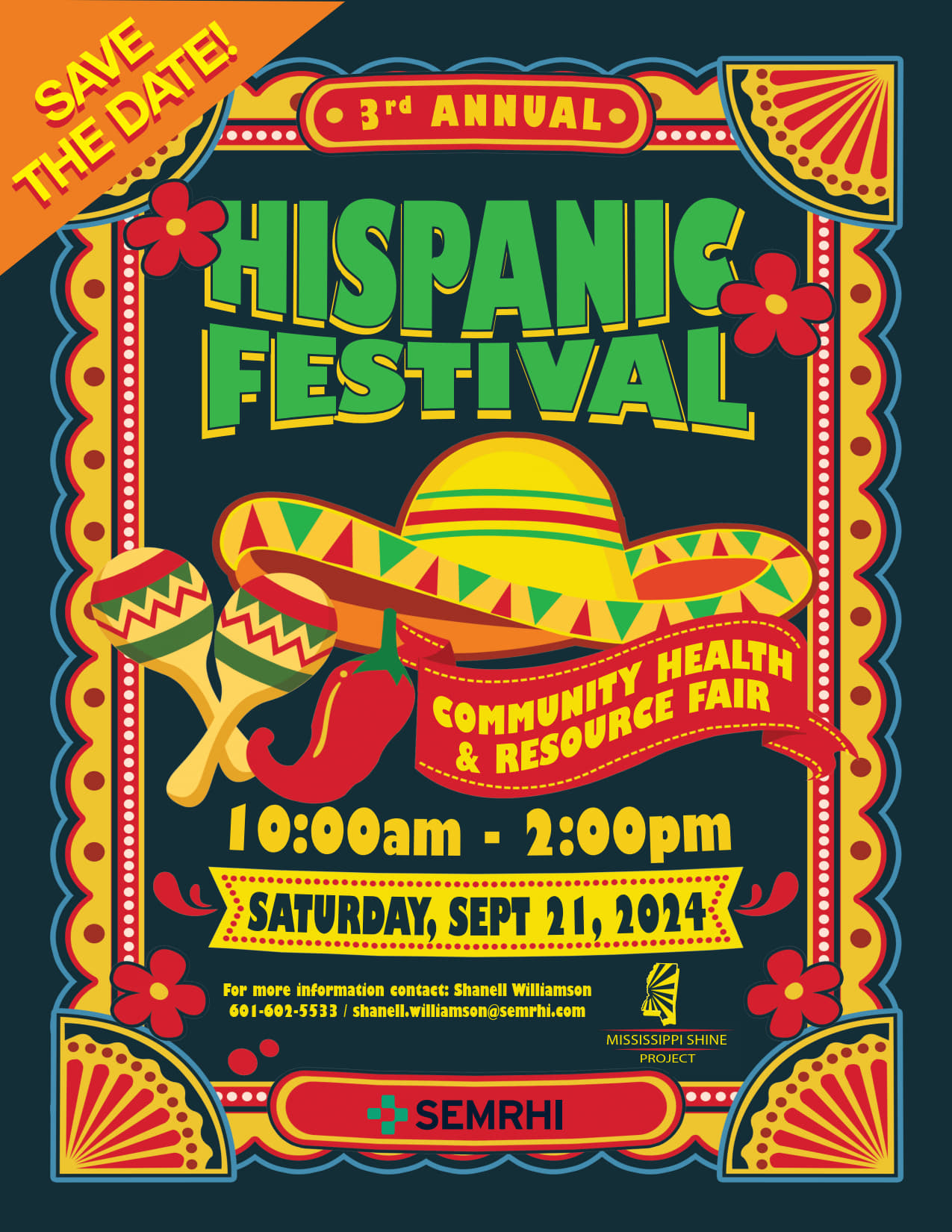 3rd Annual Hispanic Festival Community Health & Resource Fair - Sep. 21