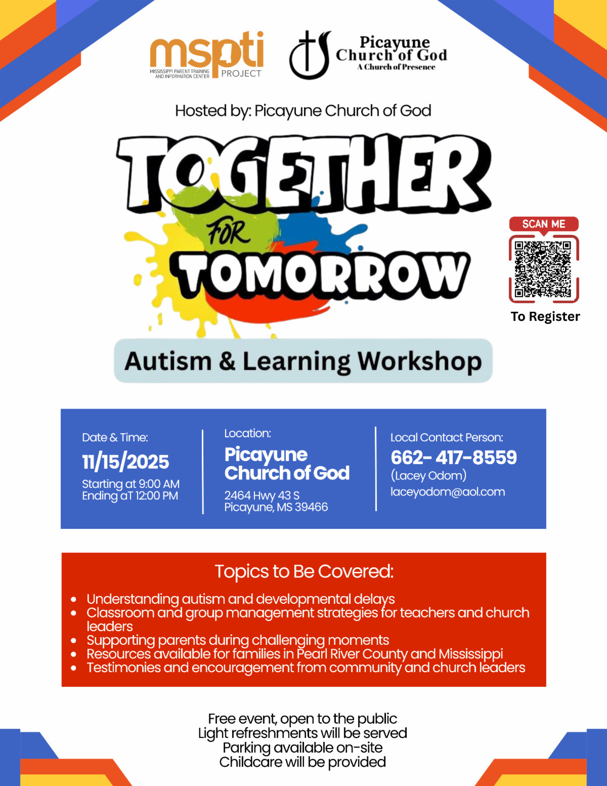 Together for Tomorrow: ﻿Autism & Learning Workshop - Nov. 15